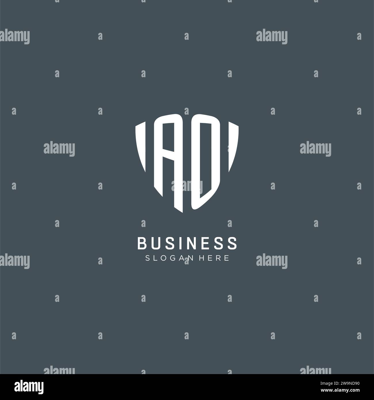 Initials AO logo shield guard shape, creative logo design concept ...