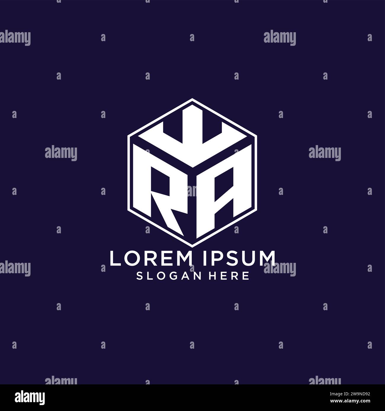 Initials RA logo hexagon shape, creative geometric logo design concept ...