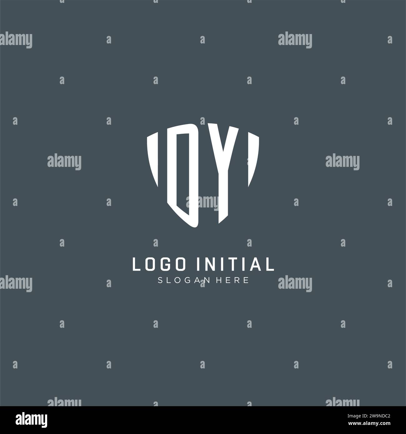 Initials DY logo shield guard shape, creative logo design concept vector graphic Stock Vector ...