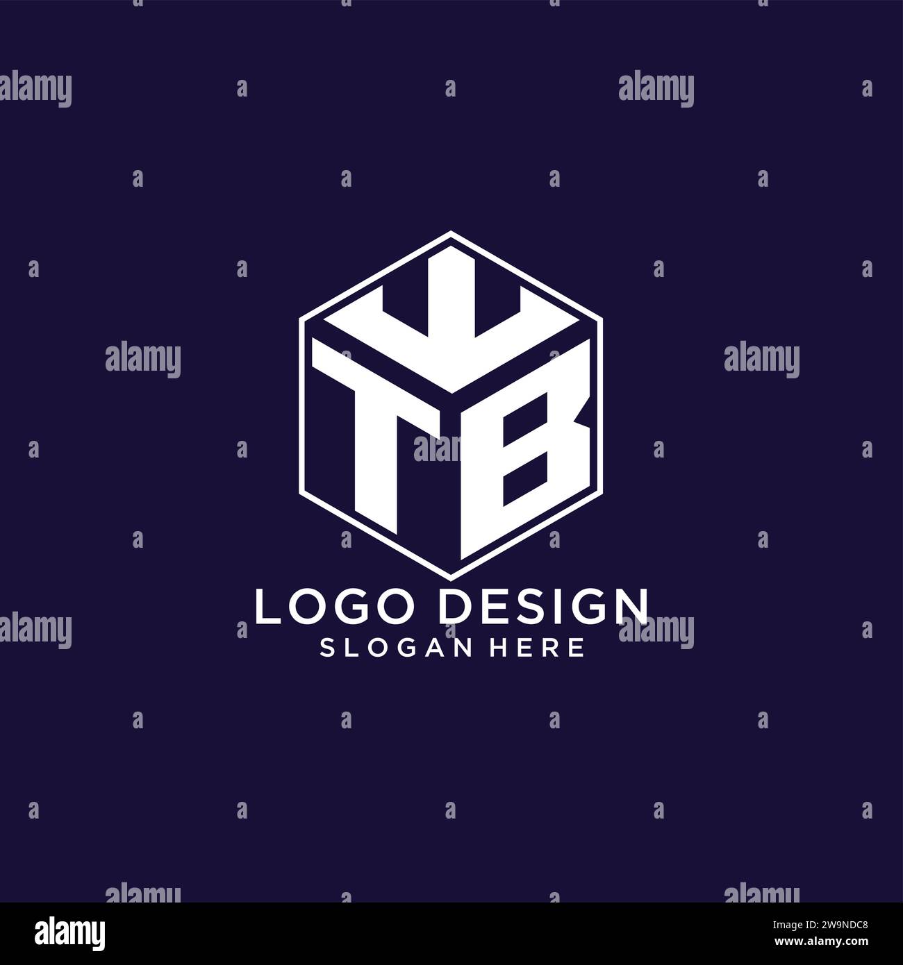 Initials TB logo hexagon shape, creative geometric logo design concept ...