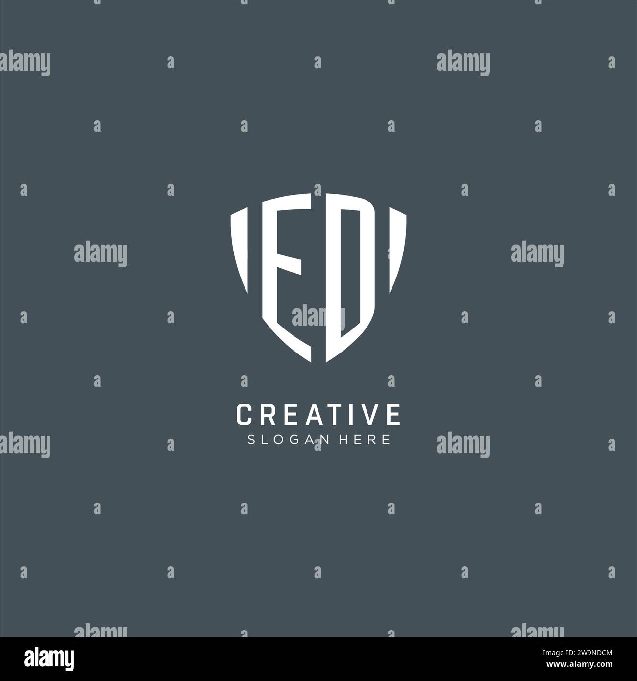 Initials ED logo shield guard shape, creative logo design concept ...