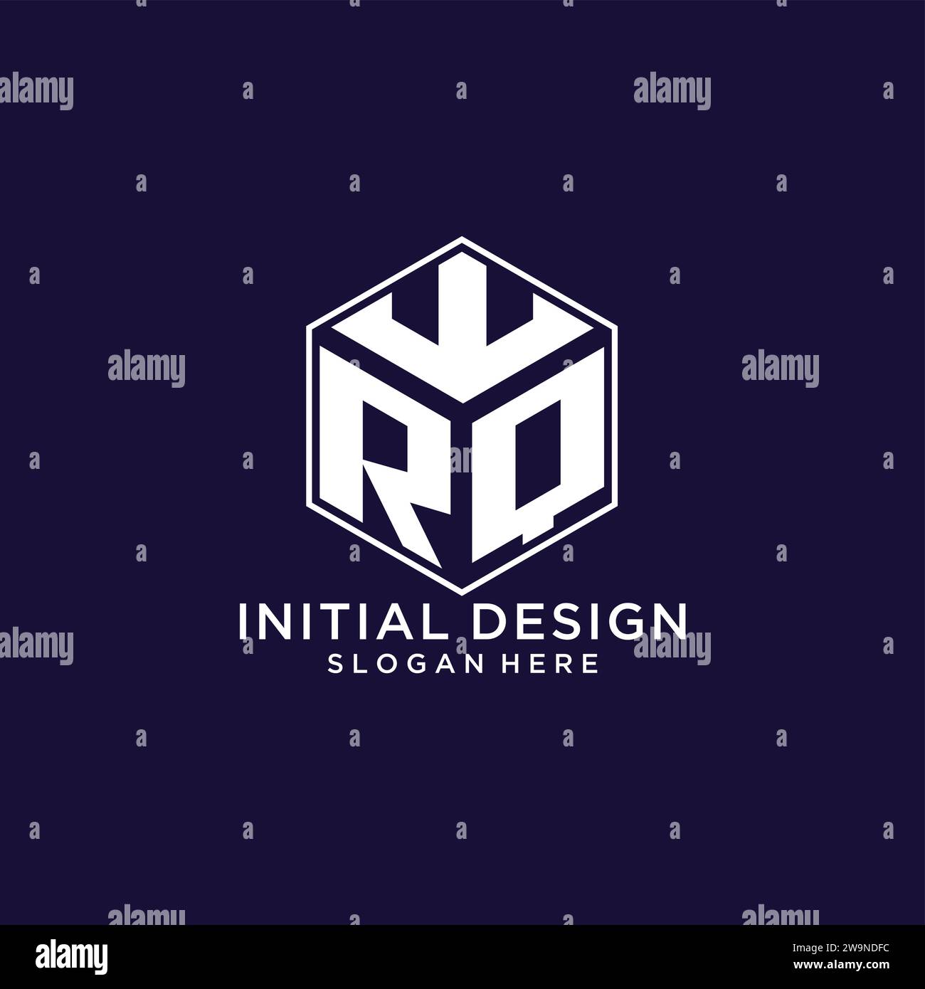 Initials RQ logo hexagon shape, creative geometric logo design concept ...