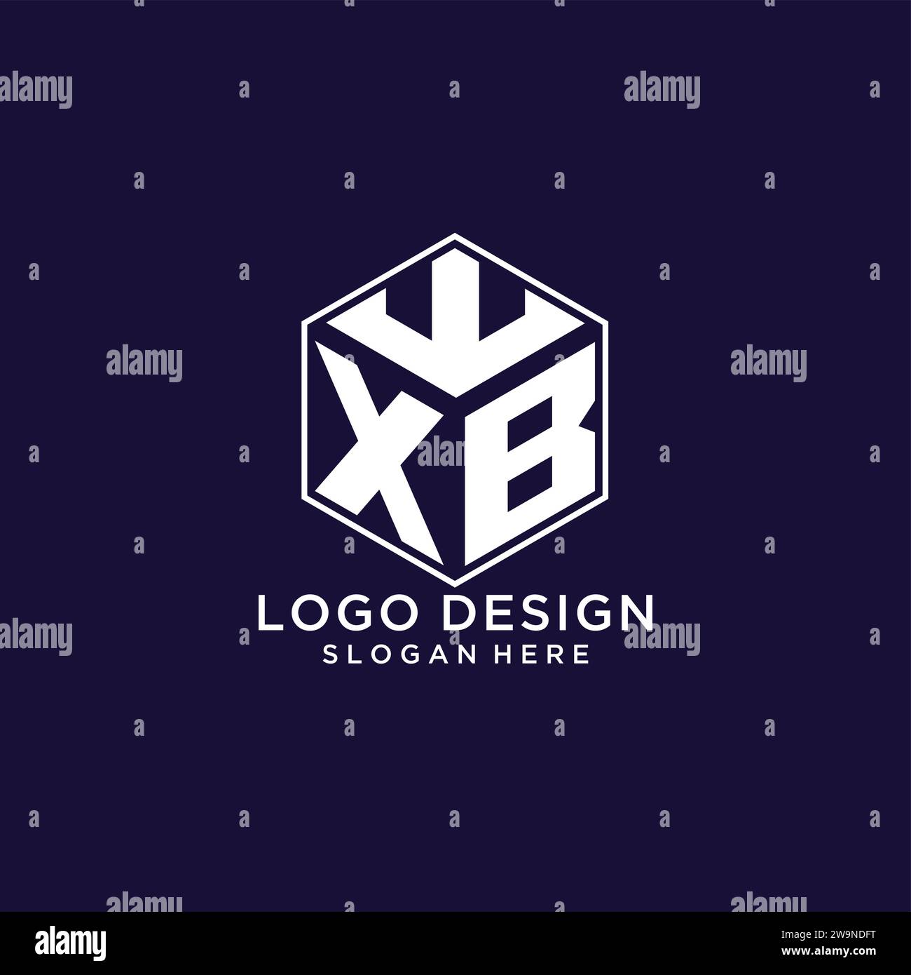 Initials XB logo hexagon shape, creative geometric logo design concept ...