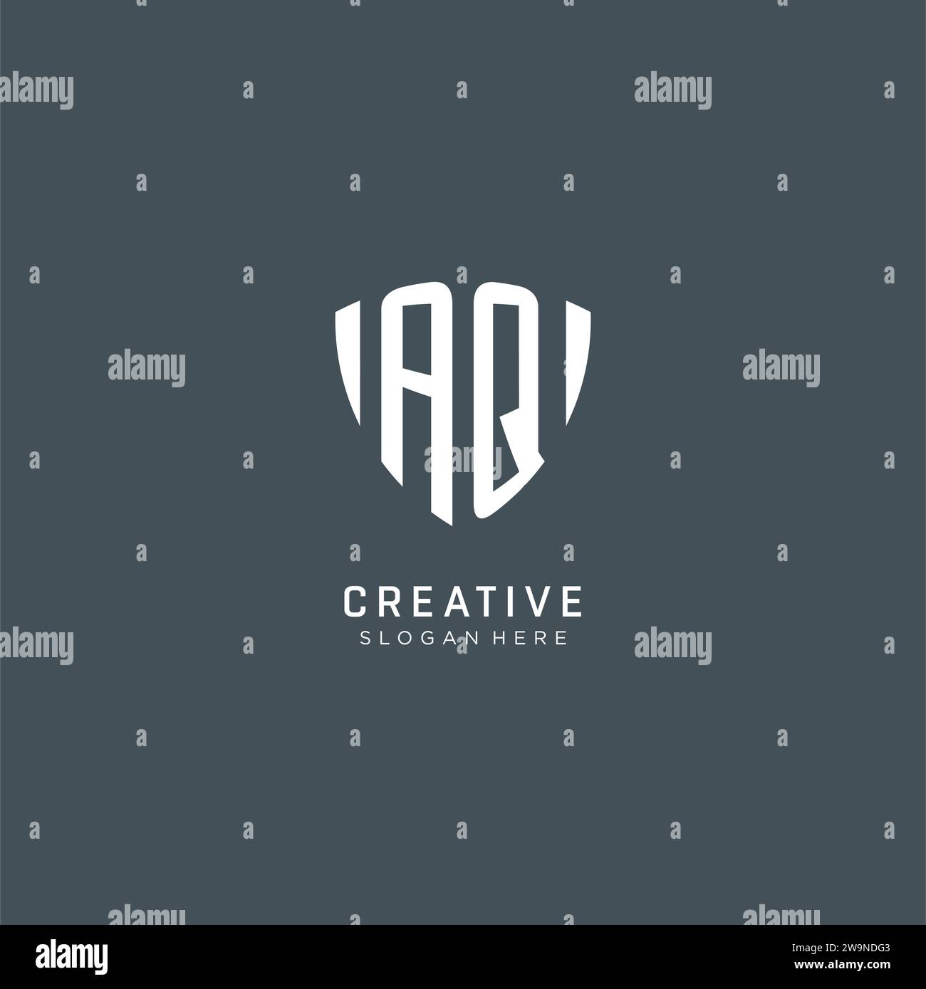 Initials AQ logo shield guard shape, creative logo design concept vector graphic Stock Vector ...