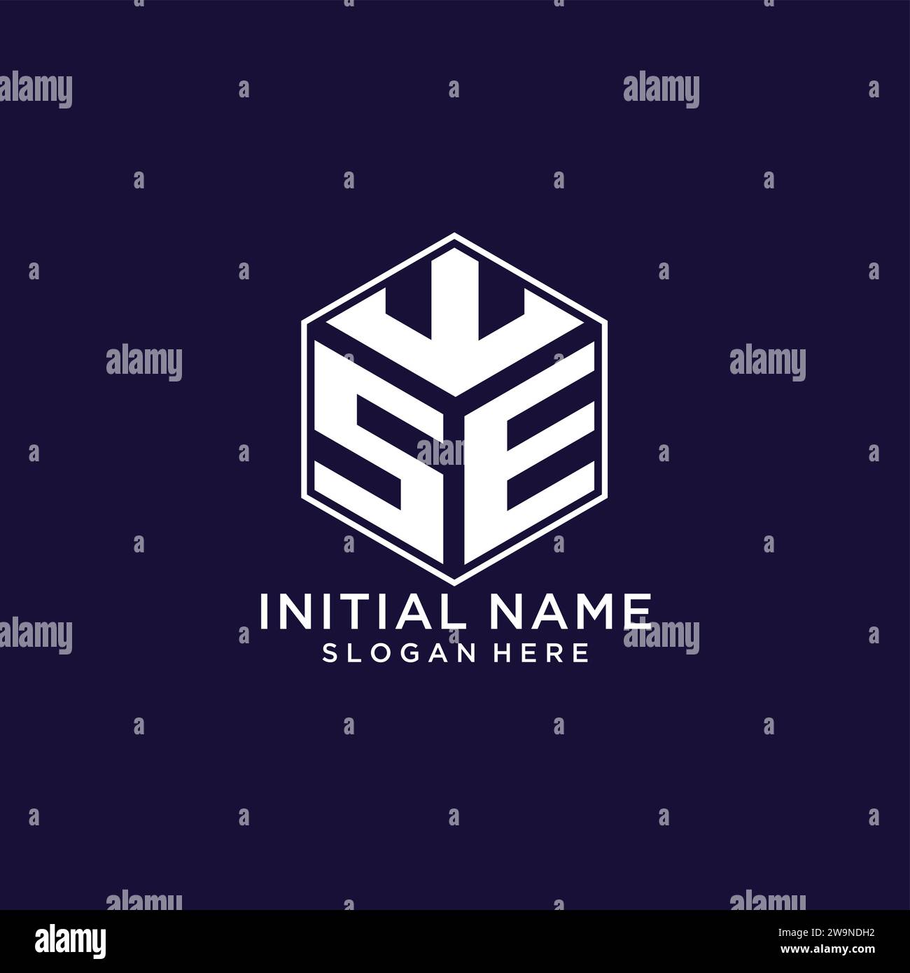 Initials SE logo hexagon shape, creative geometric logo design concept ...