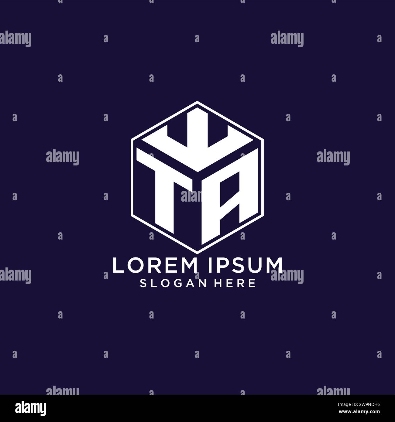 Initials TA logo hexagon shape, creative geometric logo design concept ...