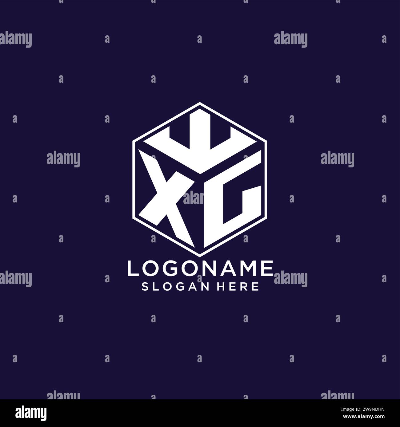 Initials XG logo hexagon shape, creative geometric logo design concept ...