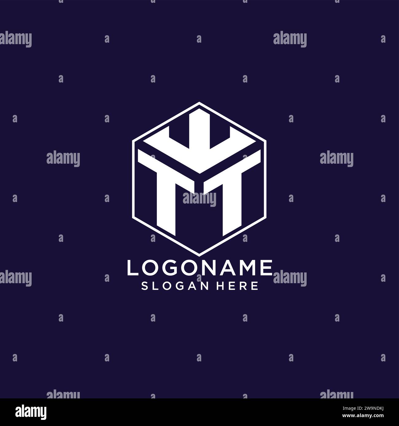 Initials TT logo hexagon shape, creative geometric logo design concept ...