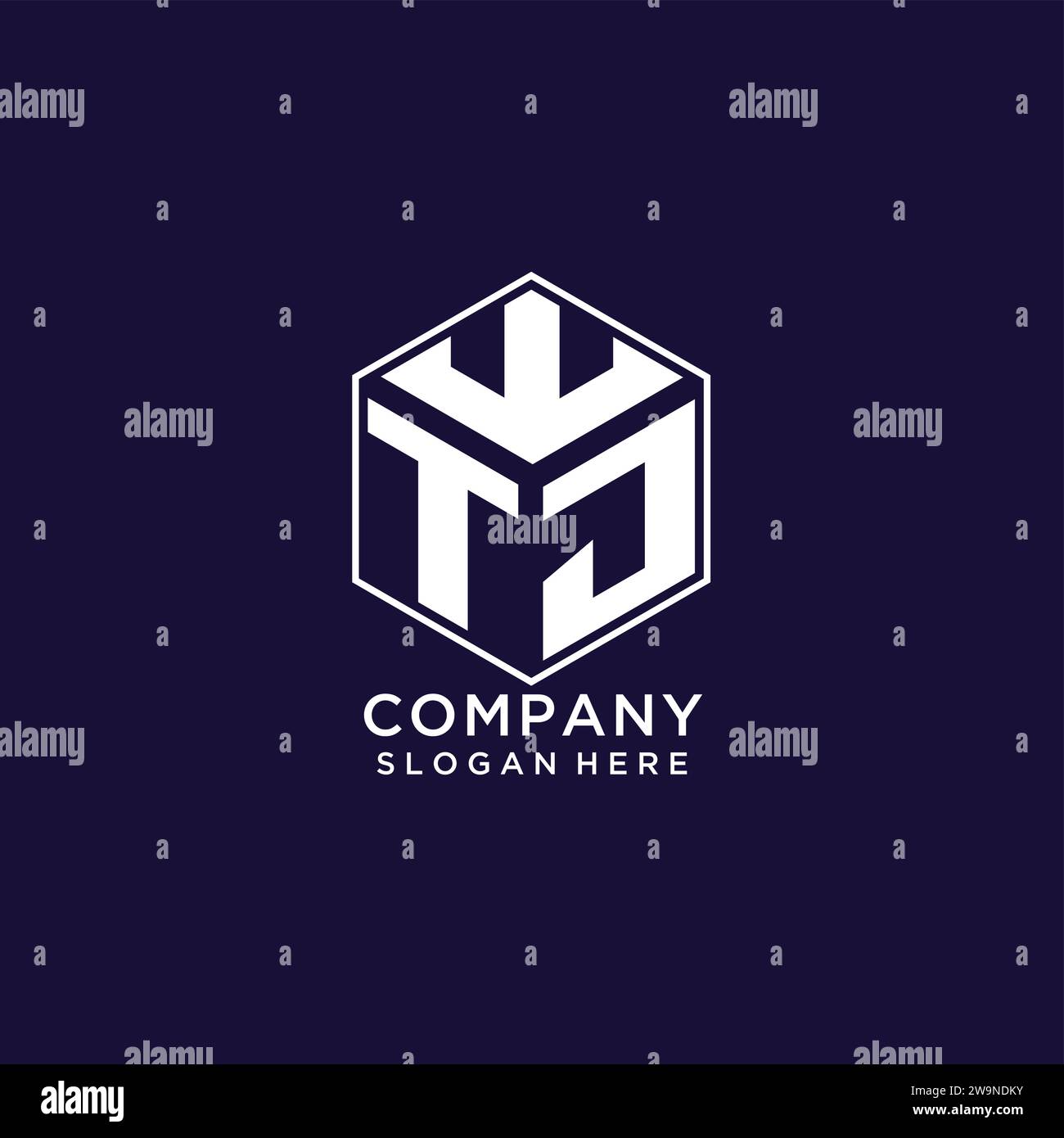Initials TJ logo hexagon shape, creative geometric logo design concept ...