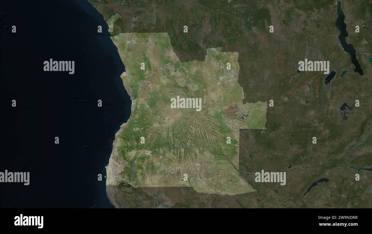 Angola highlighted on a high resolution satellite map Stock Photo - Alamy