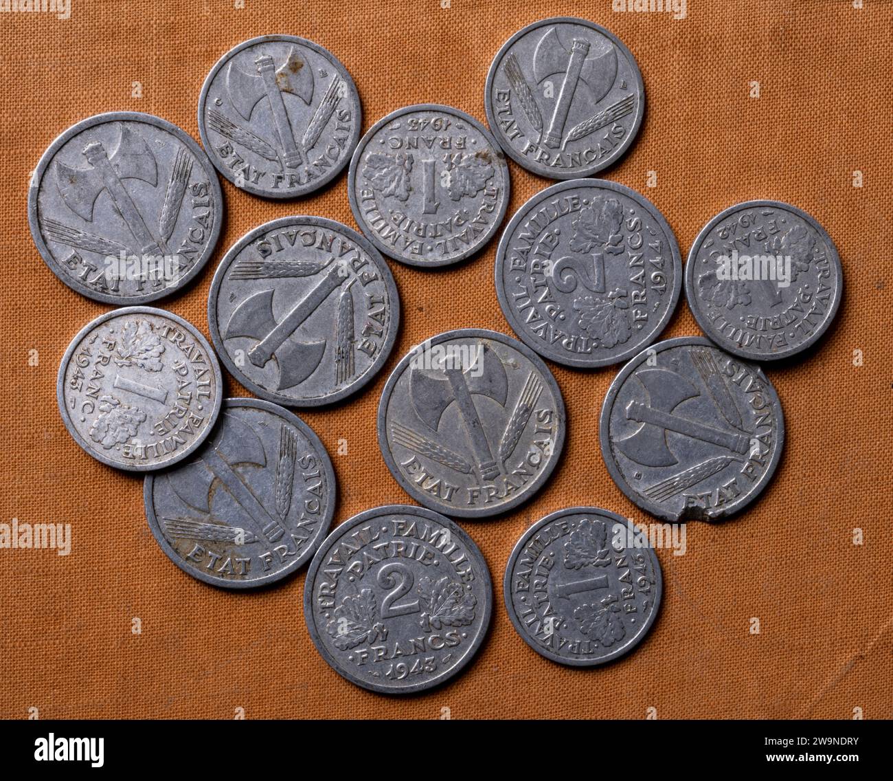 Coins minted at the Monnaie de France during the Vichy rule of France ...