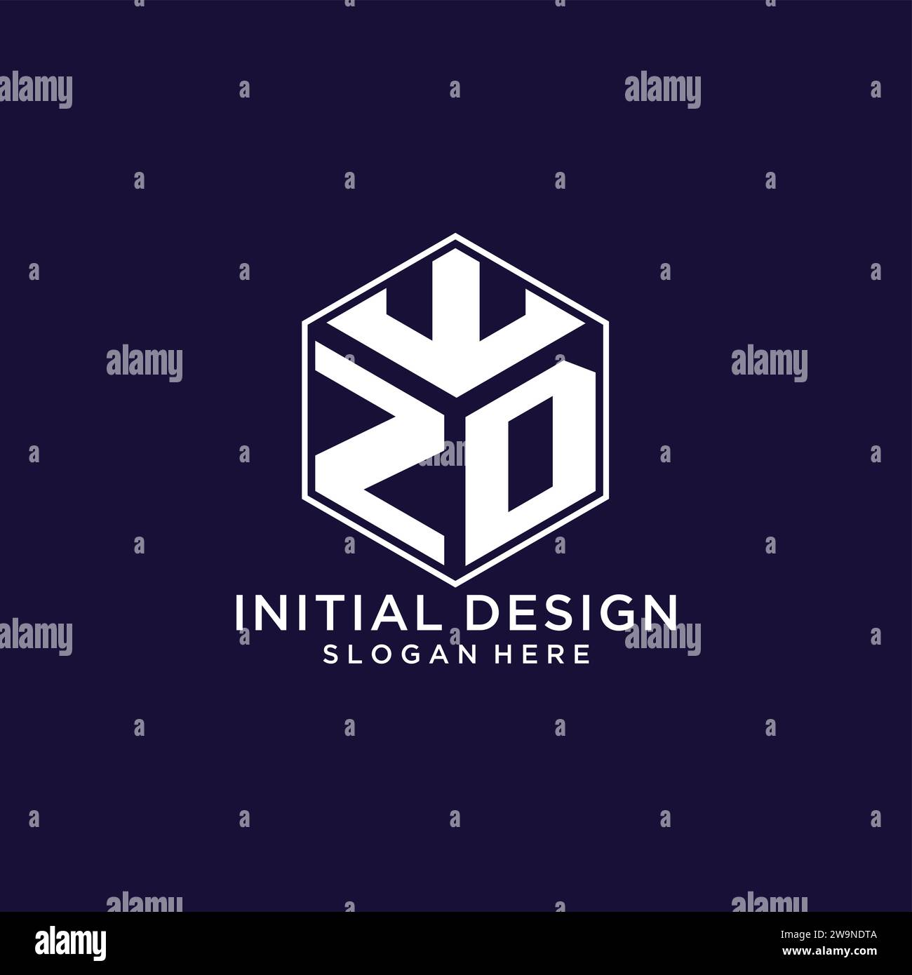 Initials ZD logo hexagon shape, creative geometric logo design concept ...
