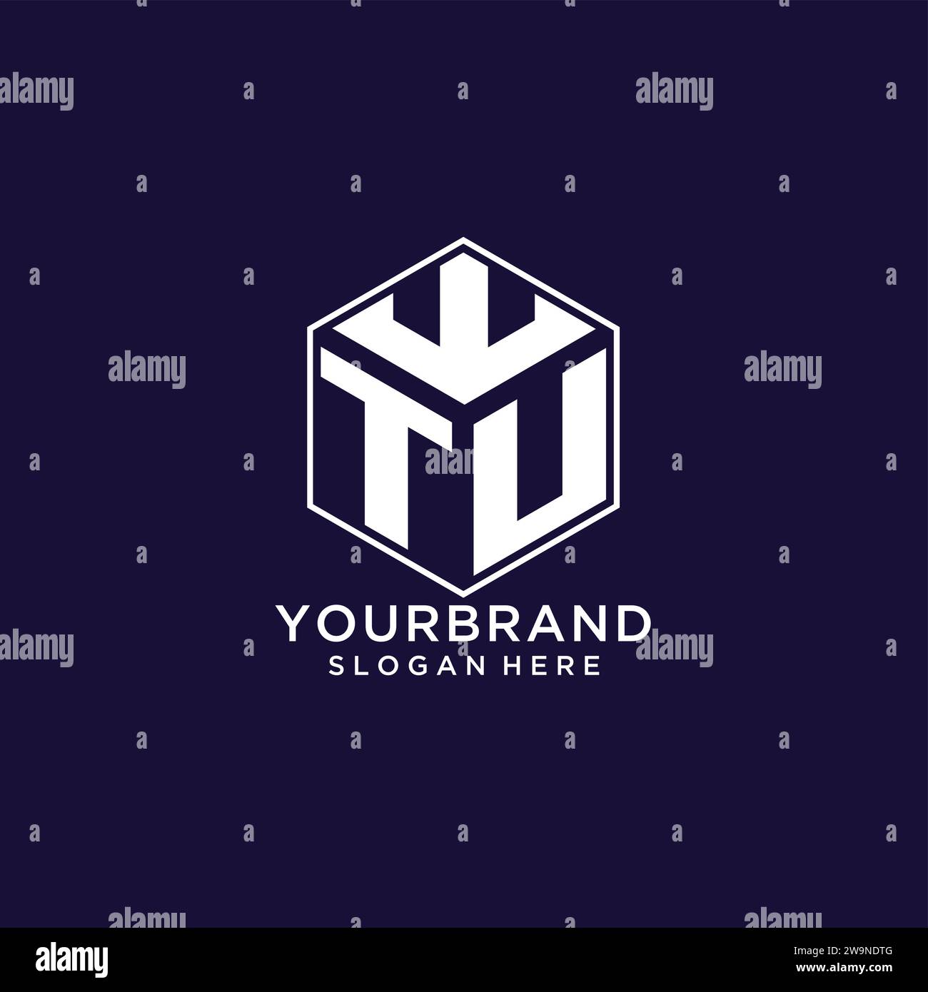 Initials TU logo hexagon shape, creative geometric logo design concept ...