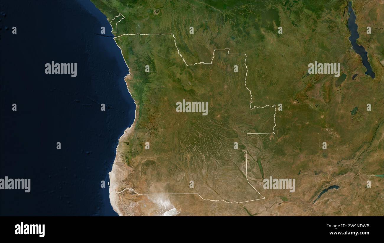 Angola outlined on a low resolution satellite map Stock Photo - Alamy