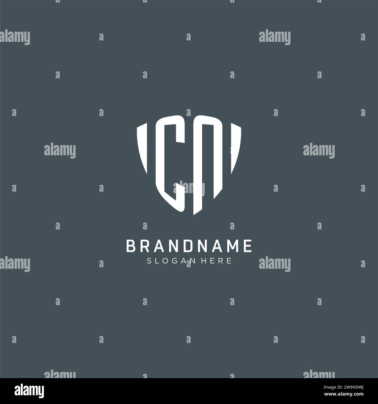 Initials CN logo shield guard shape, creative logo design concept vector graphic Stock Vector ...