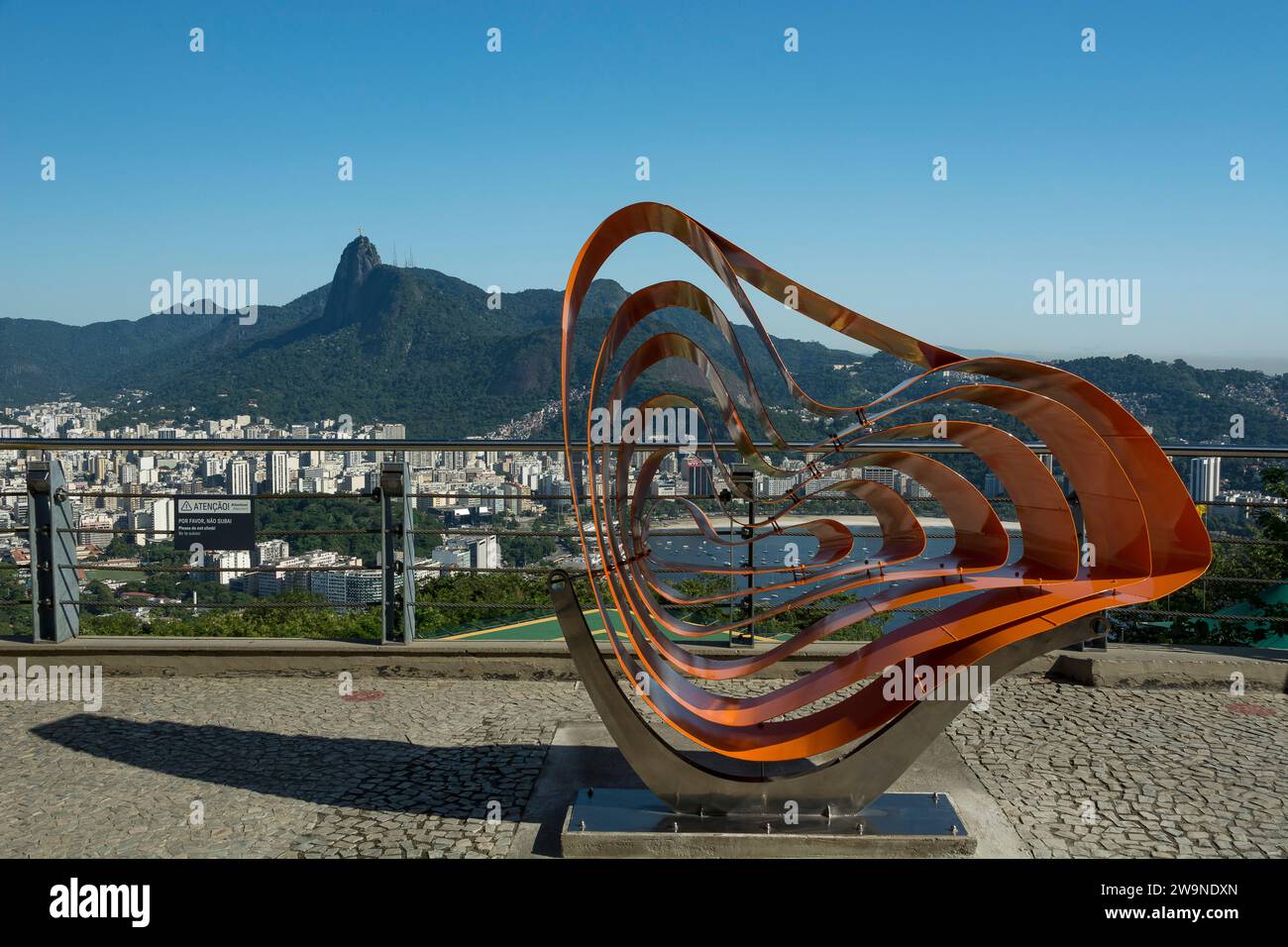 Rio de janeiro Brazil. Aerial view of Urca Hill. Sculpture symbol of ...