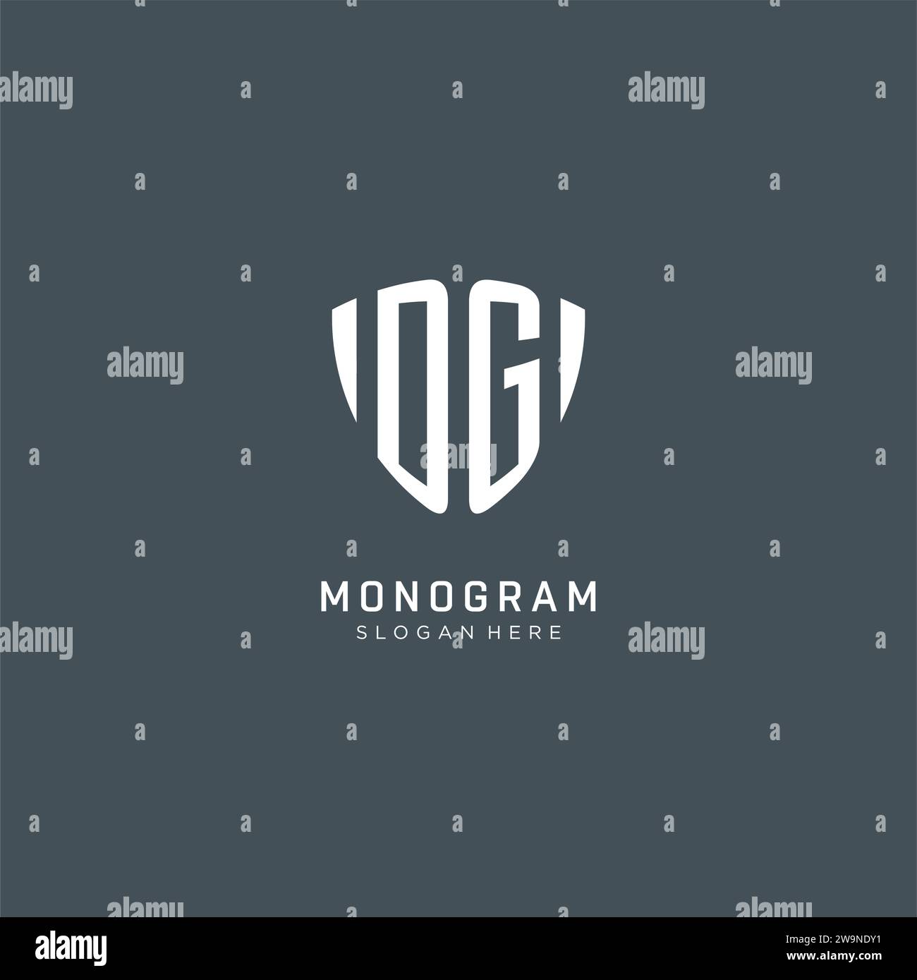 Initials DG logo shield guard shape, creative logo design concept ...