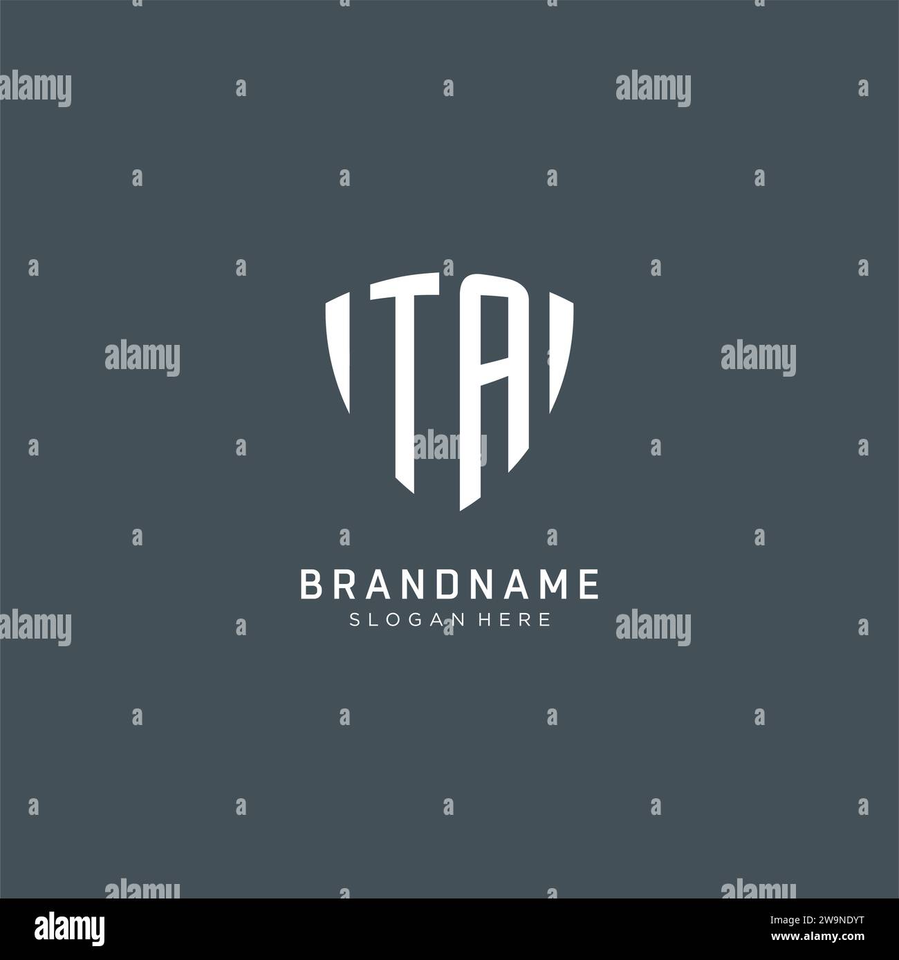 Initials TA logo shield guard shape, creative logo design concept ...
