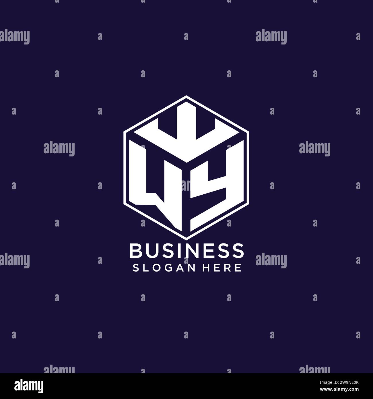 Initials WY logo hexagon shape, creative geometric logo design concept vector graphic Stock ...