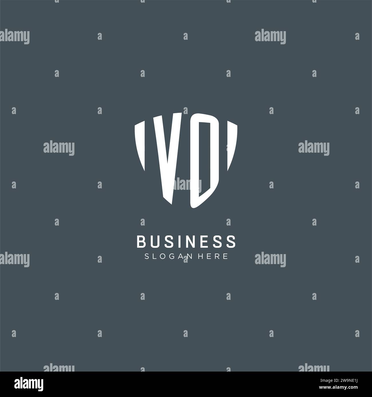 Initials VO logo shield guard shape, creative logo design concept ...