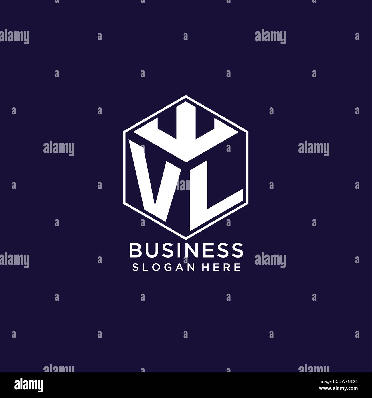 Initials VL logo hexagon shape, creative geometric logo design concept ...