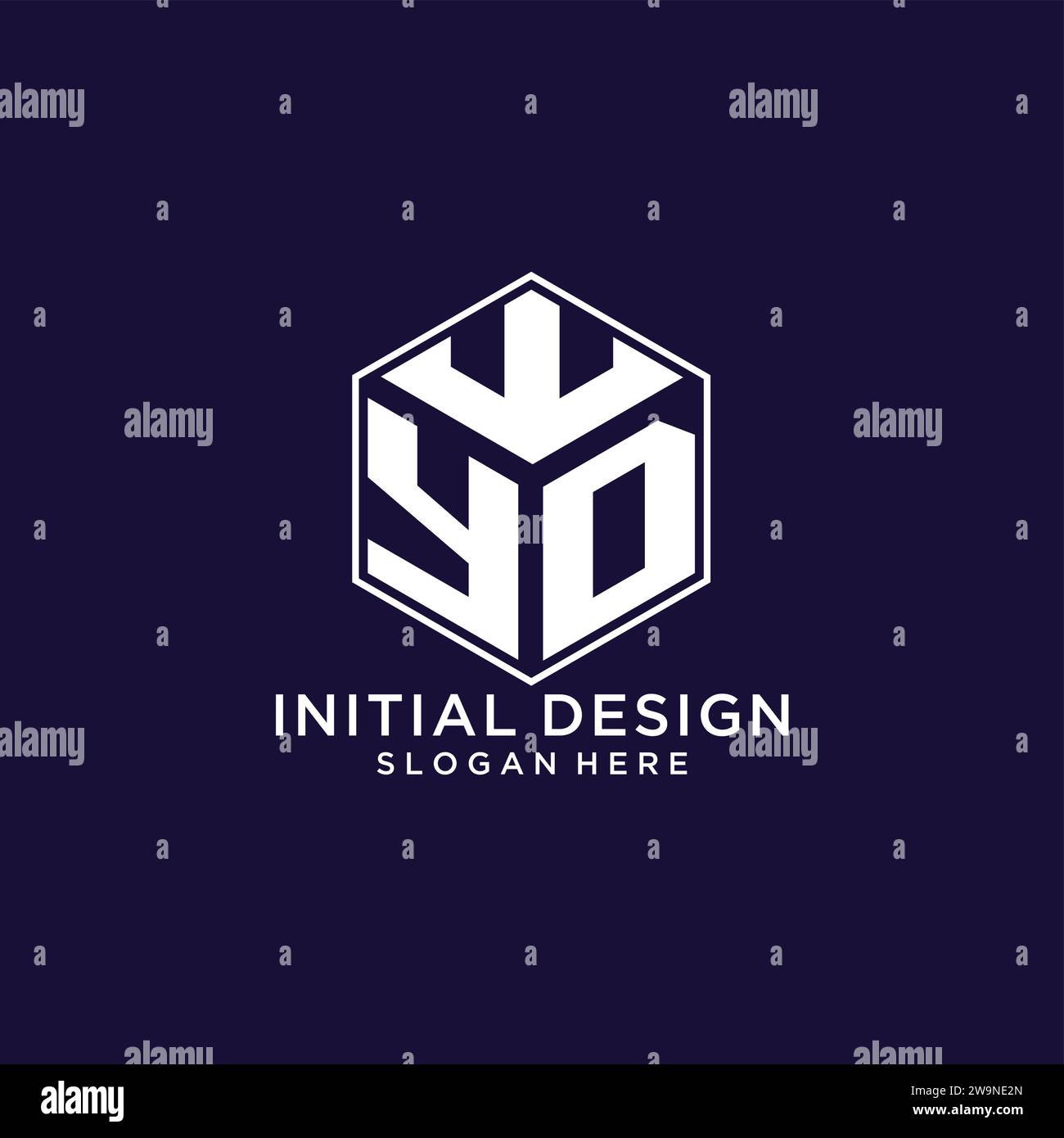 Initials YD logo hexagon shape, creative geometric logo design concept ...