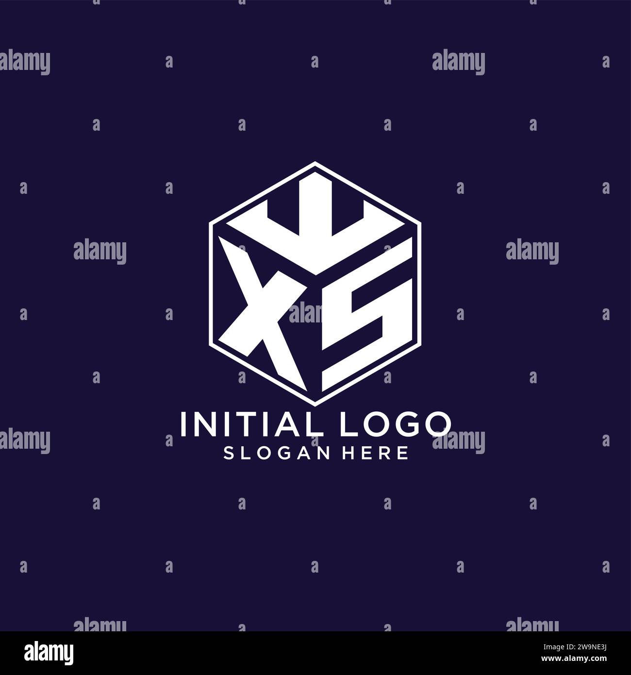 Initials XS logo hexagon shape, creative geometric logo design concept vector graphic Stock ...