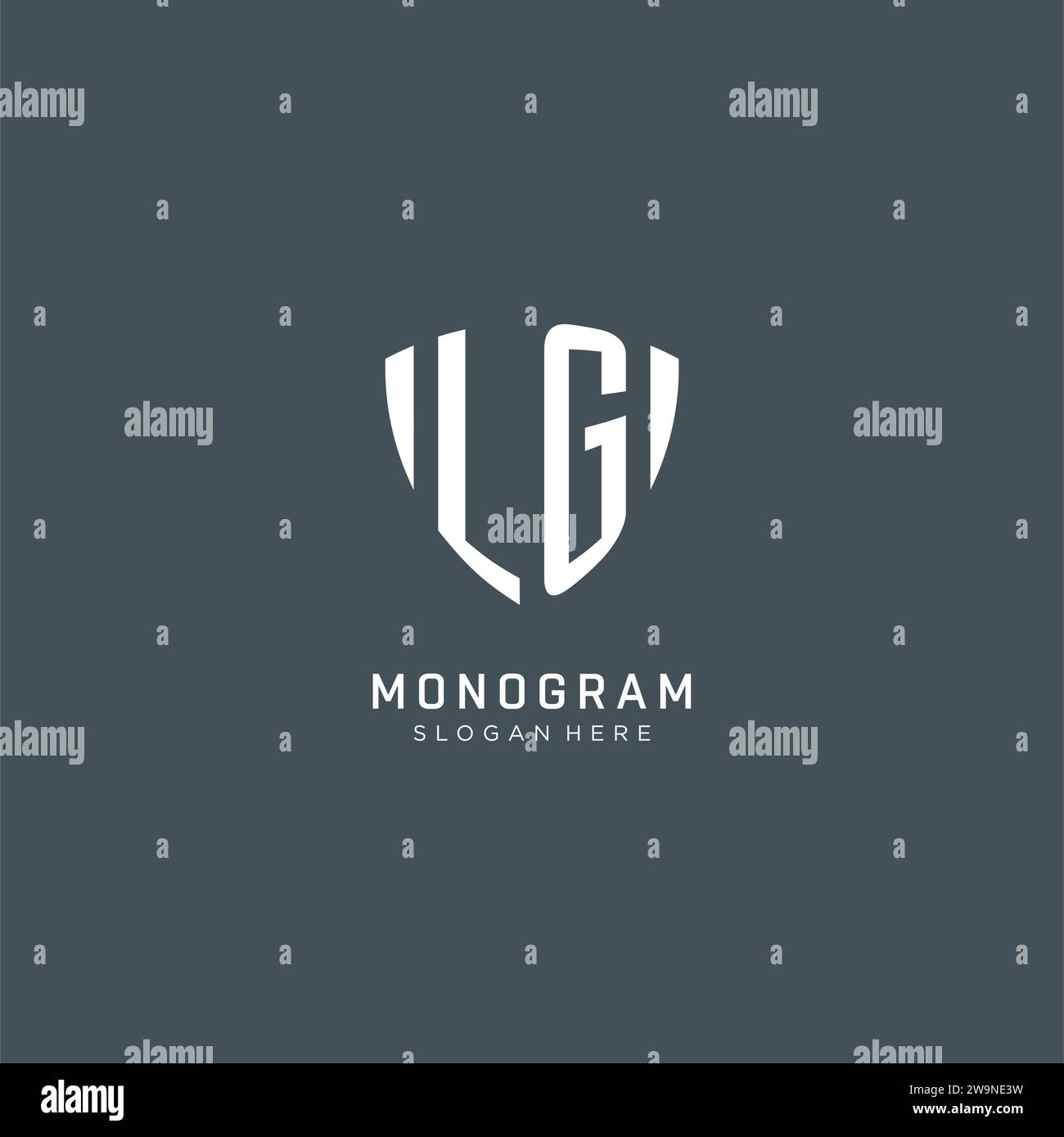 Initials LG logo shield guard shape, creative logo design concept vector graphic Stock Vector ...