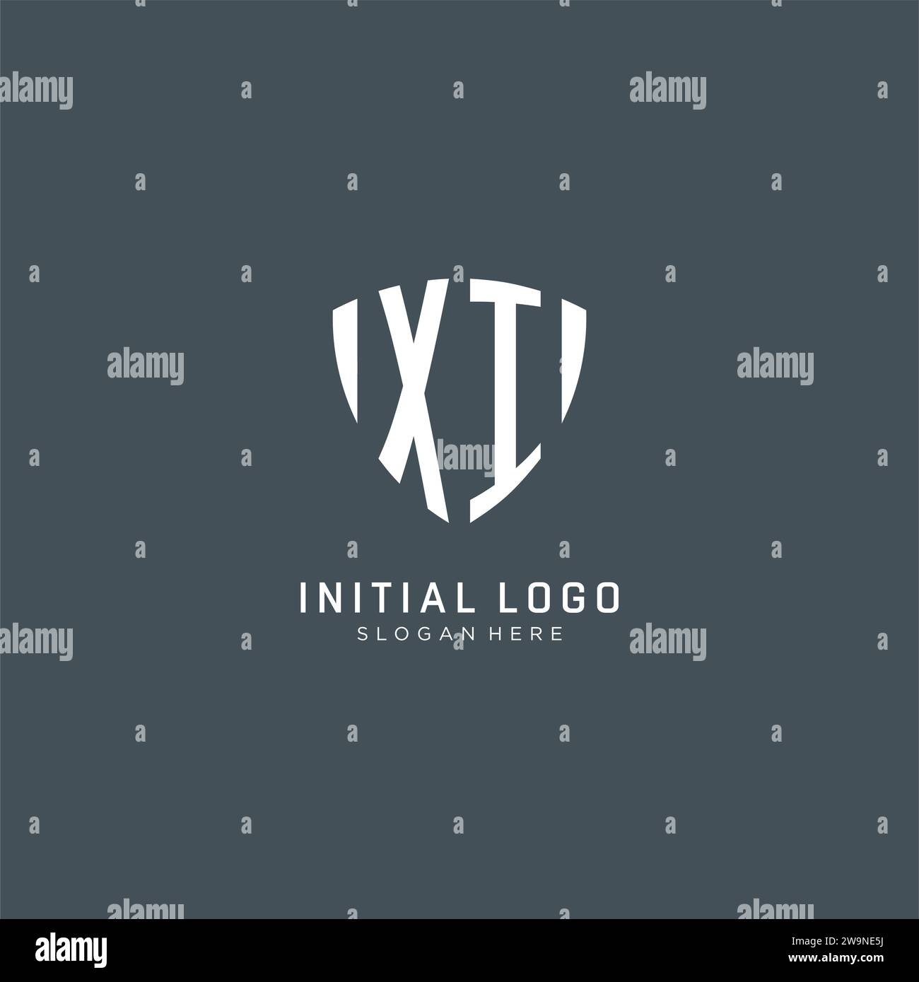 Initials XI logo shield guard shape, creative logo design concept ...