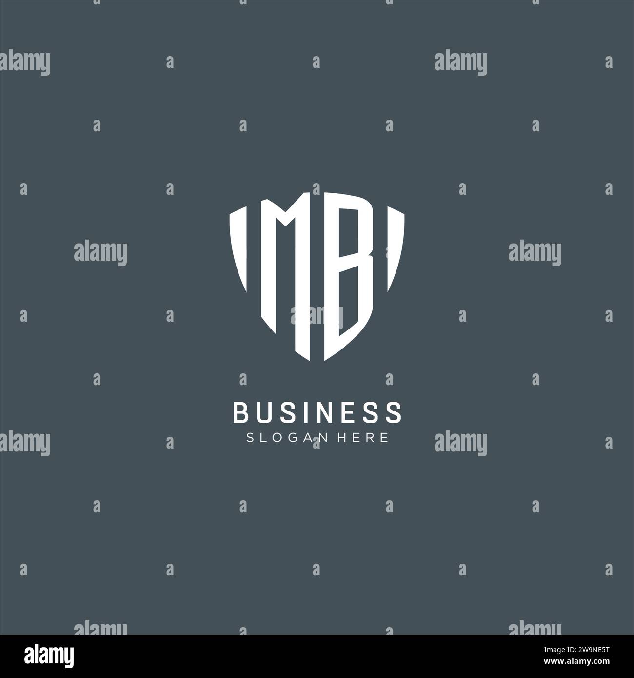 Initials MB logo shield guard shape, creative logo design concept ...