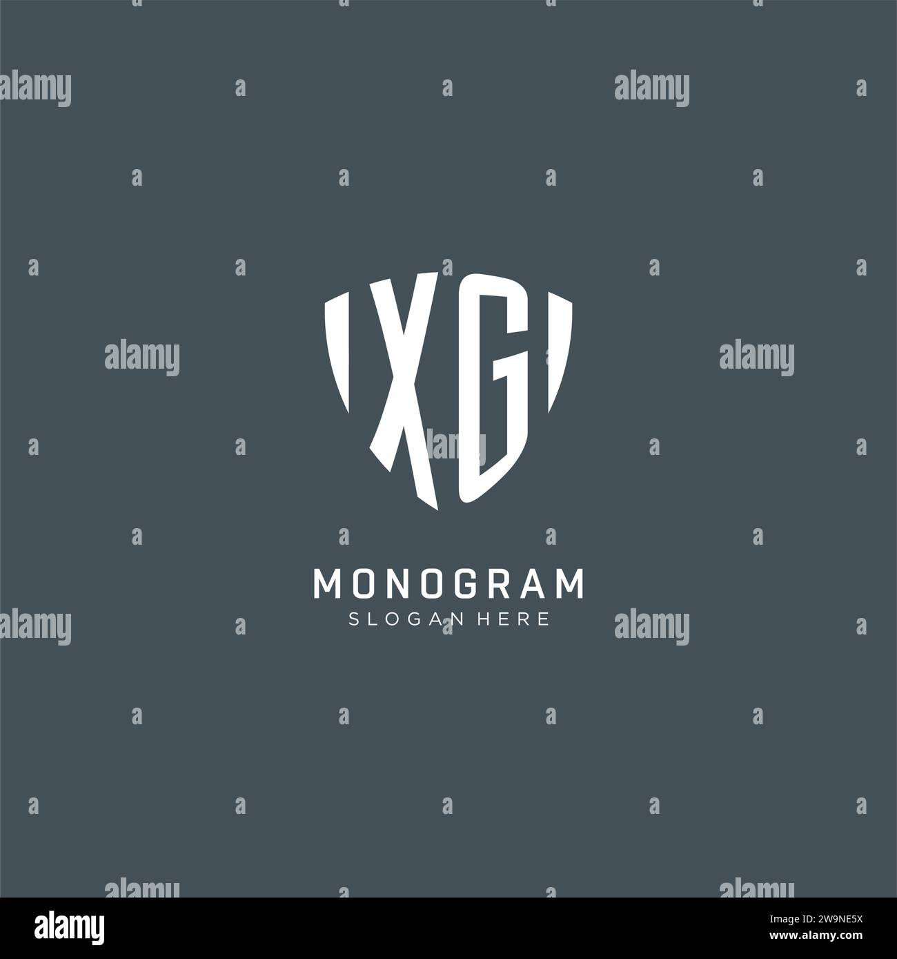 Initials XG logo shield guard shape, creative logo design concept ...