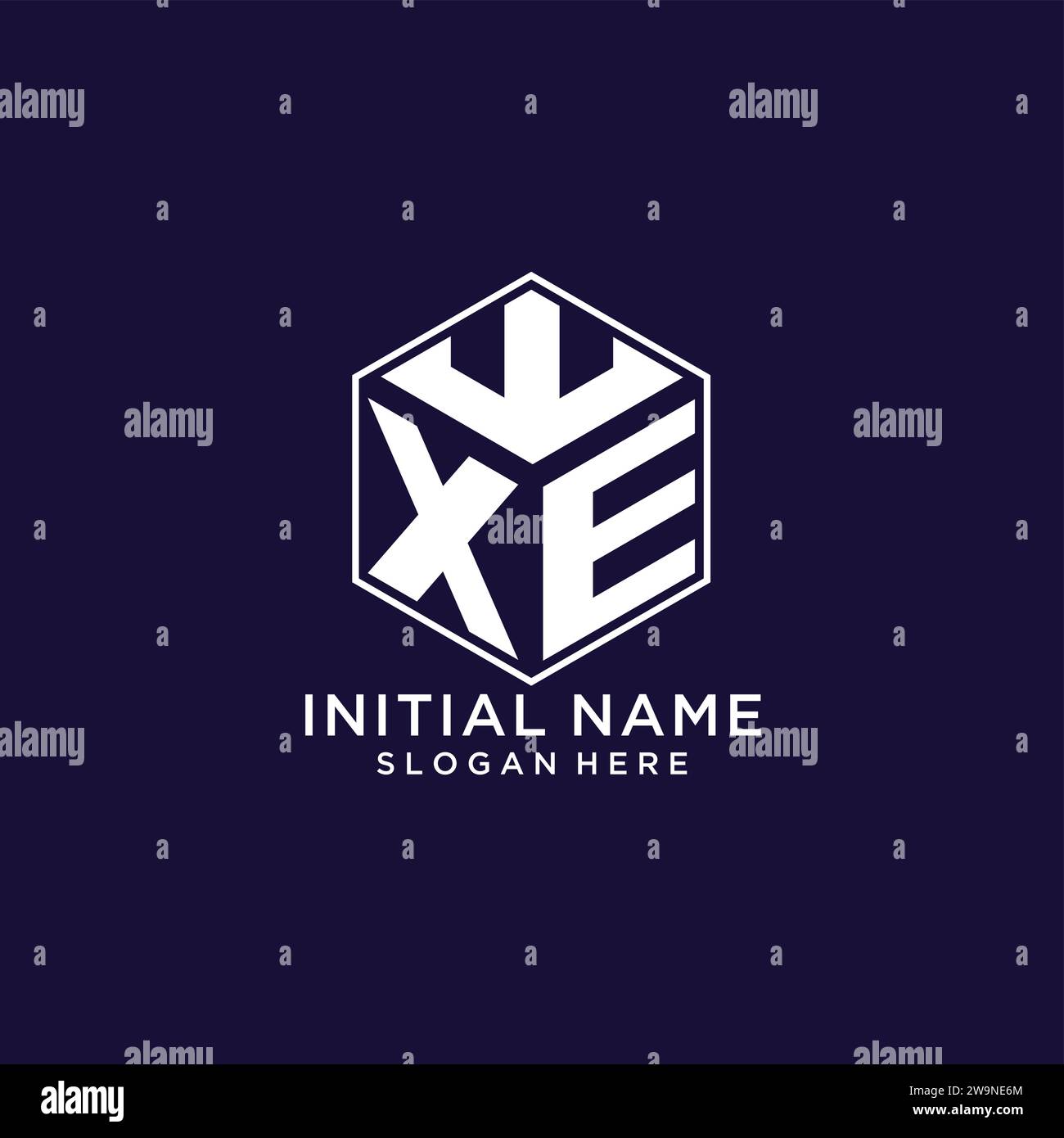 Initials XE logo hexagon shape, creative geometric logo design concept vector graphic Stock ...