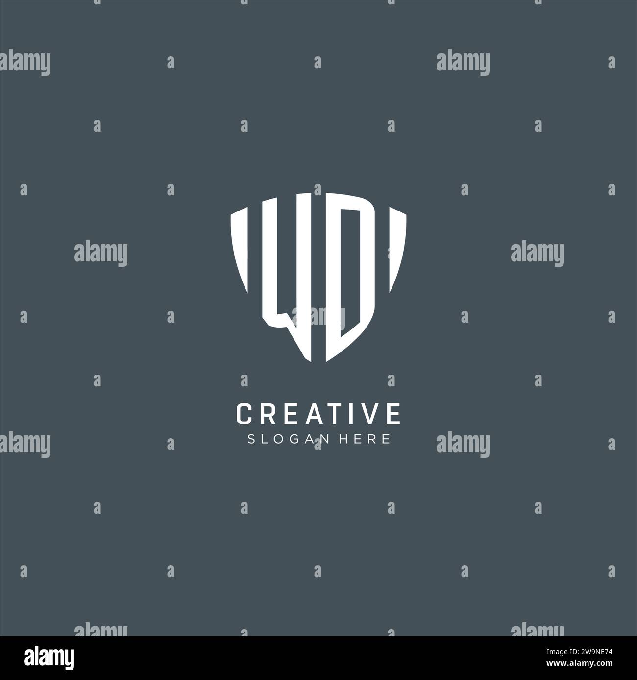 Initials WD logo shield guard shape, creative logo design concept vector graphic Stock Vector ...