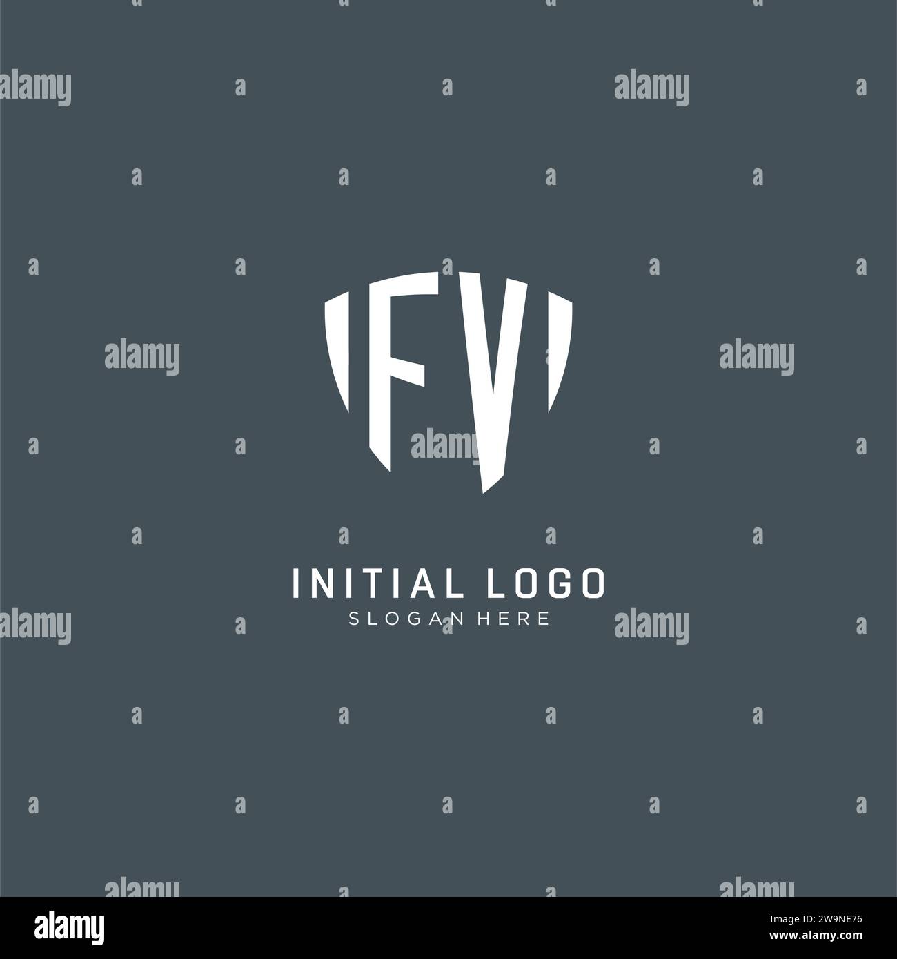 Initials FV logo shield guard shape, creative logo design concept vector graphic Stock Vector ...