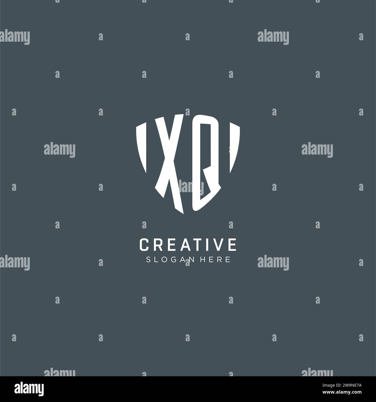 Initials XQ logo shield guard shape, creative logo design concept ... Initials XQ logo shield guard shape, creative logo design concept ...