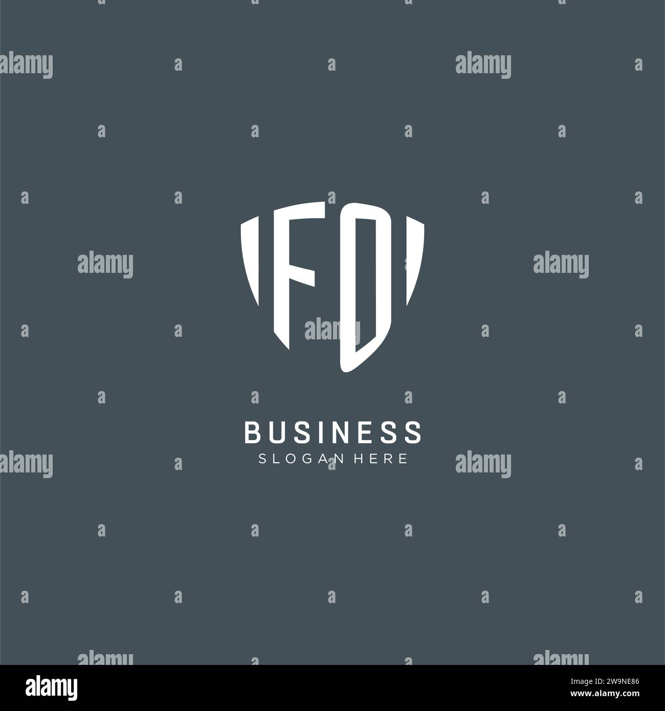 Initials FO logo shield guard shape, creative logo design concept ...