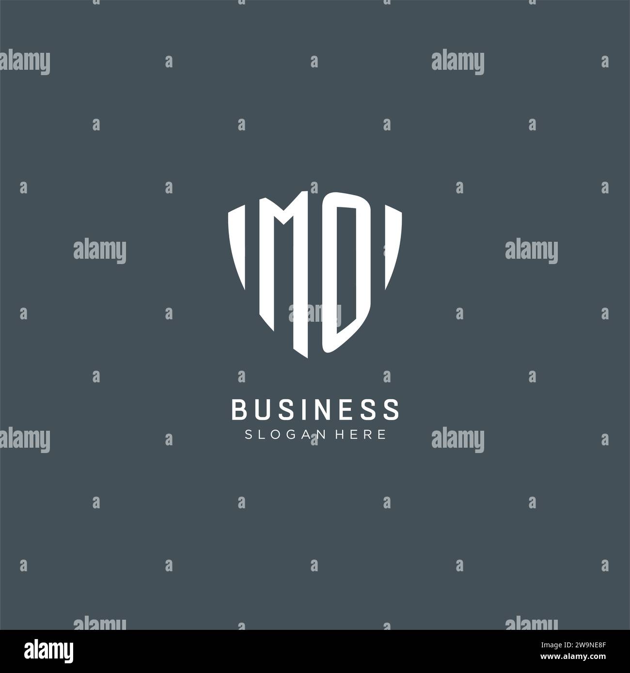 Initials MO logo shield guard shape, creative logo design concept ...
