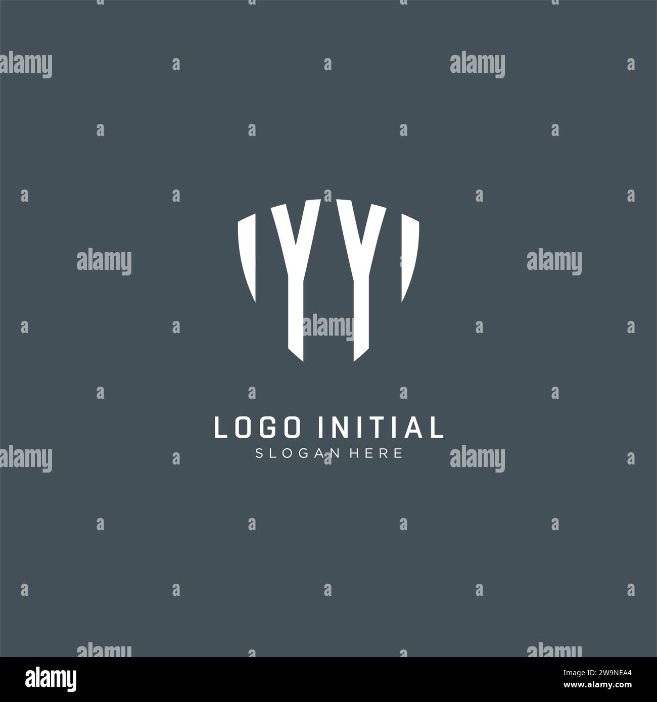 Initials YY logo shield guard shape, creative logo design concept ...