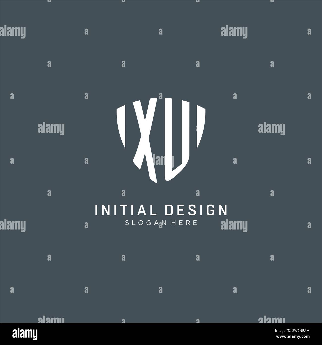 Initials XU logo shield guard shape, creative logo design concept vector graphic Stock Vector ...