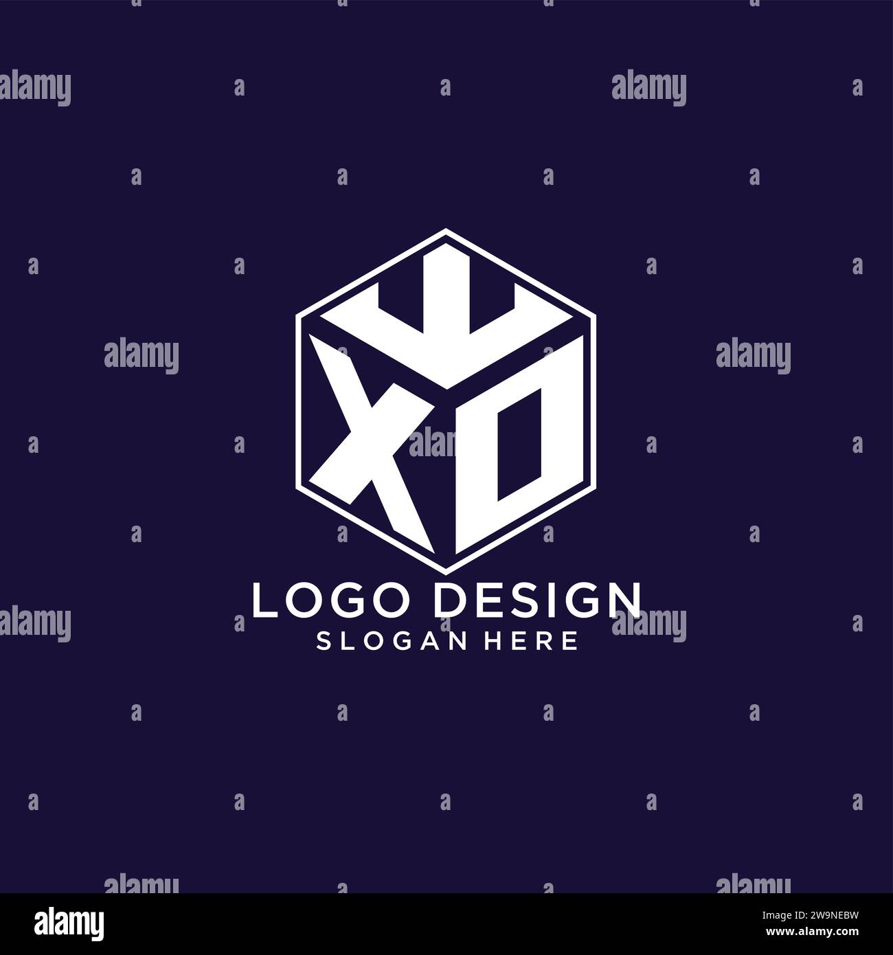 Initials XO logo hexagon shape, creative geometric logo design concept ...