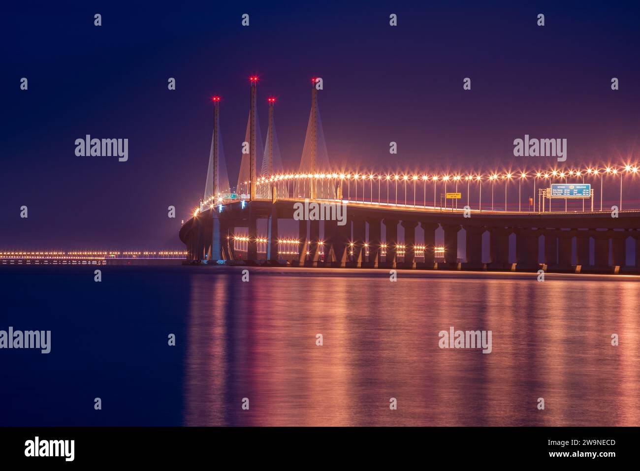 Penang Bridge at night Stock Photo - Alamy