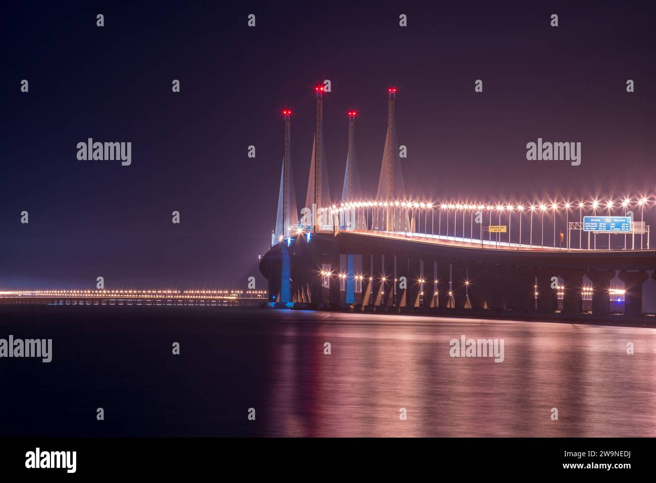 Penang Bridge at night Stock Photo - Alamy