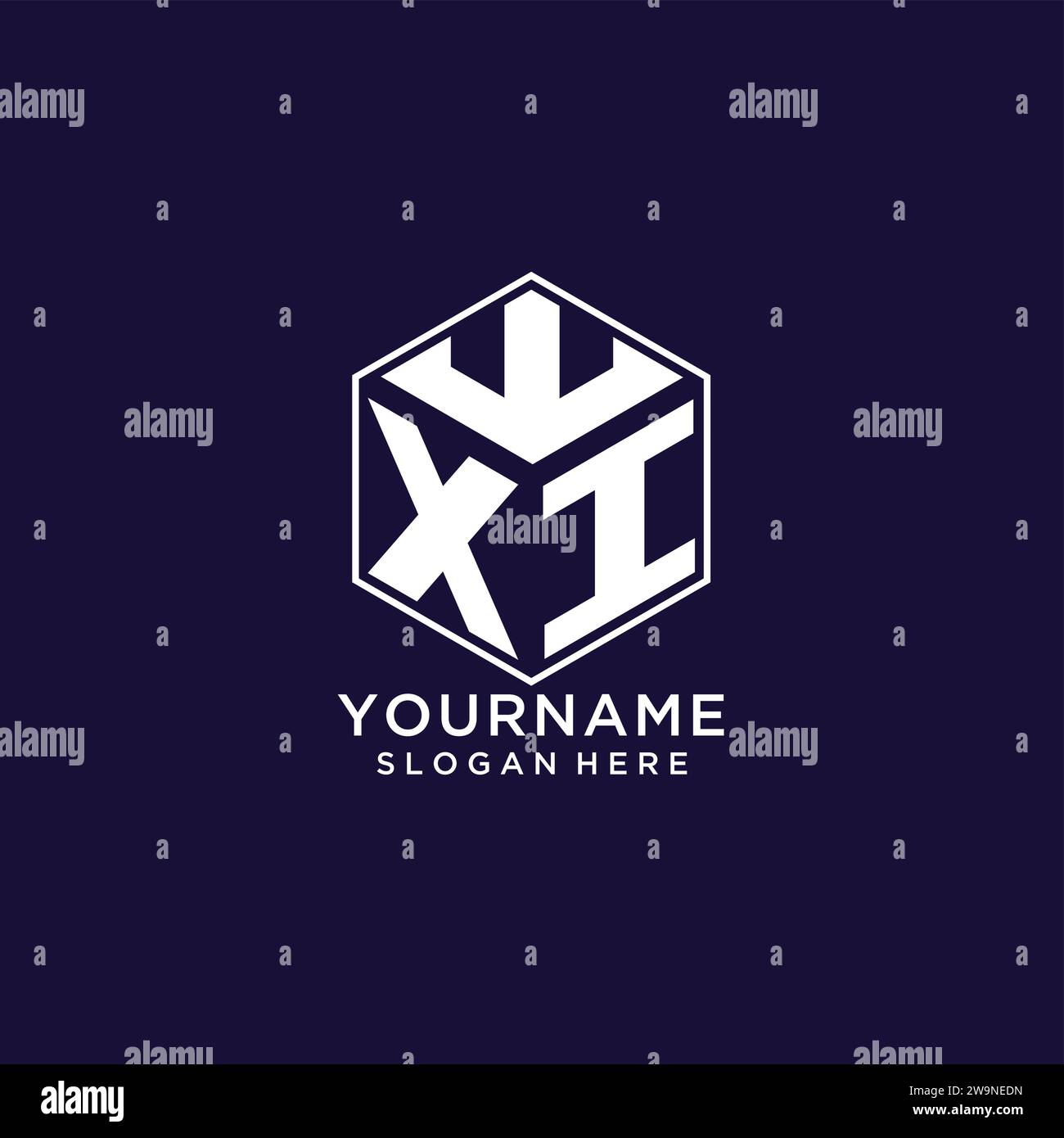 Initials XI logo hexagon shape, creative geometric logo design concept ...