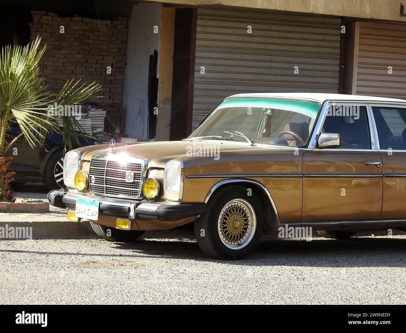 Cairo, Egypt, November 24 2023: An old vintage Mercedes Benz automobile ...