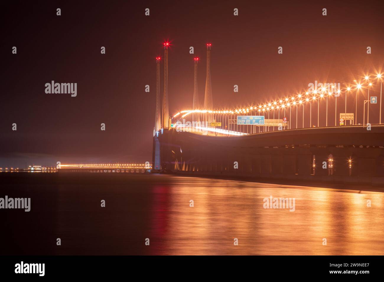 Penang Bridge at night Stock Photo - Alamy