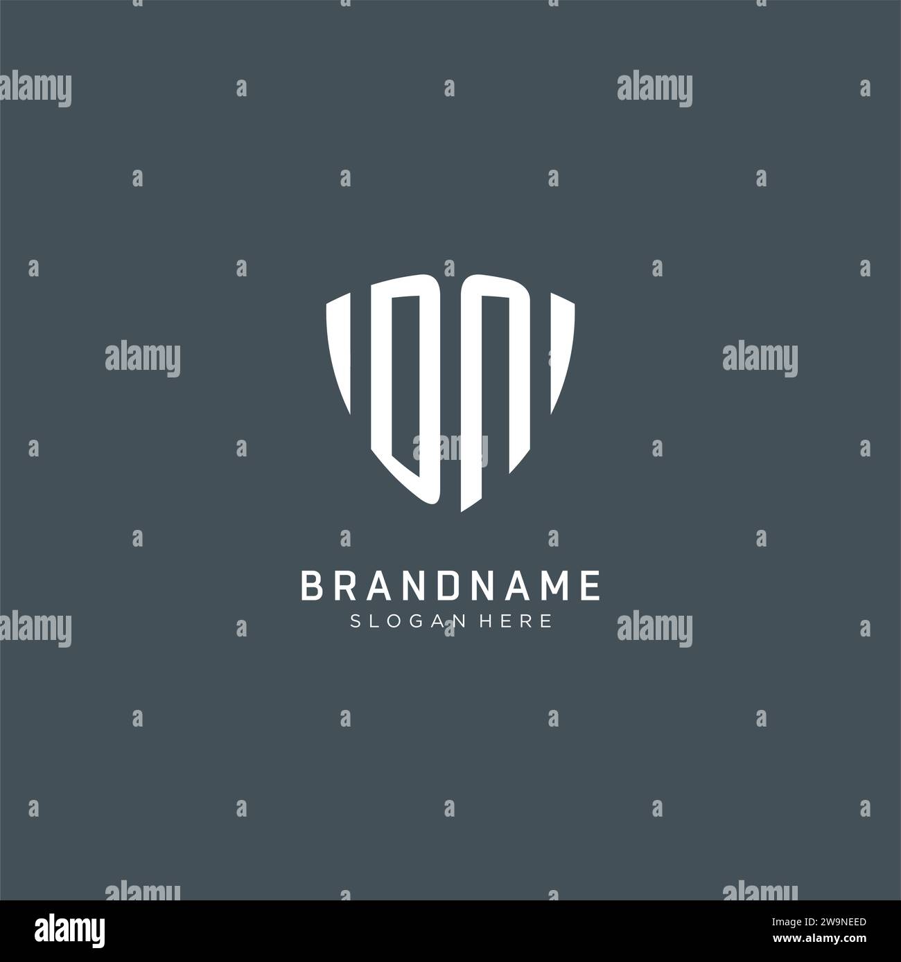 Initials DN logo shield guard shape, creative logo design concept ...