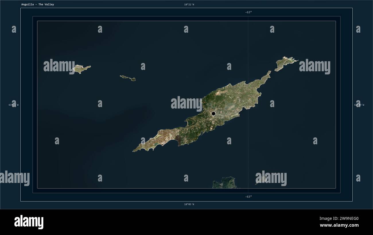 Anguilla highlighted on a high resolution satellite map map with the ...