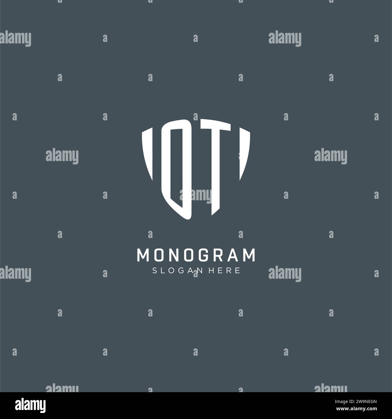 Initials OT logo shield guard shape, creative logo design concept ...