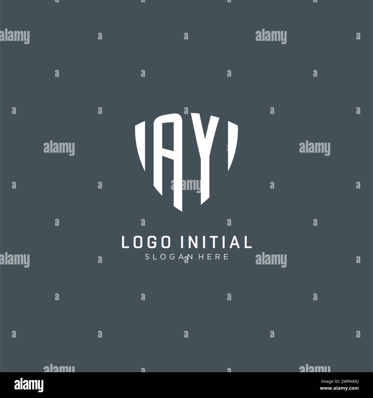 Initials AY logo shield guard shape, creative logo design concept ...
