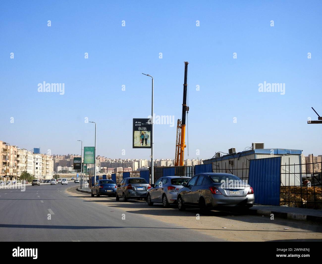 Cairo, Egypt, November 30 2023: A mobile crane at a construction site ...